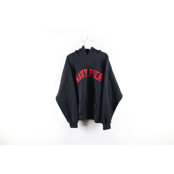 Vintage | Shirts | Vintage 9s Mens Large Faded Navy Pier Chicago Spell ...